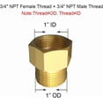 BDKWID-3/4" NPT Thread Female × 3/4" NPT Thread Male Brass Pipe Fitting ...