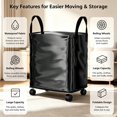 Storage Bag with Wheels, Portable Moving Tote Extra Large Closet Bin ...