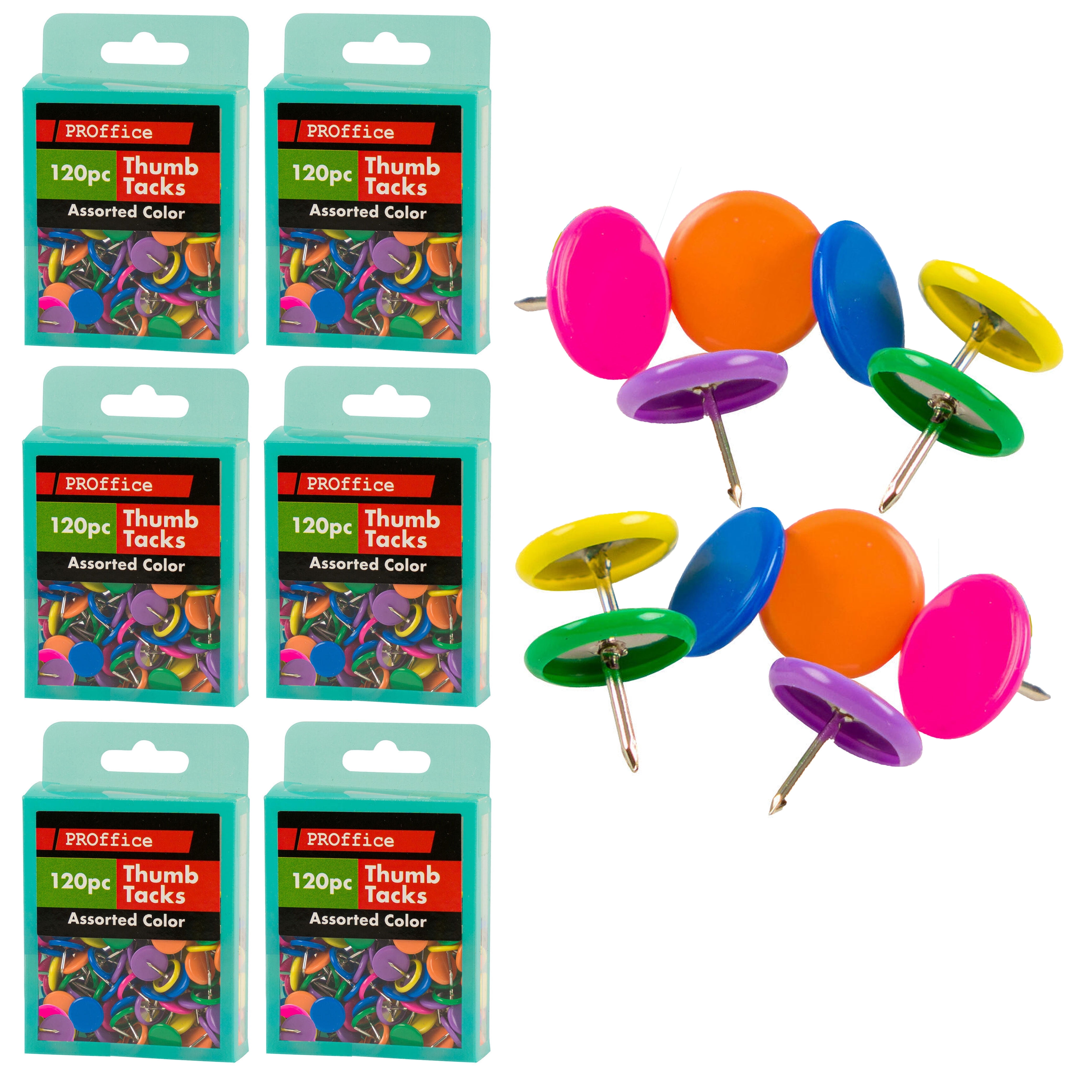 Chinchetas multicolores de 720 unidades, de 3/8", redondas, planas ...