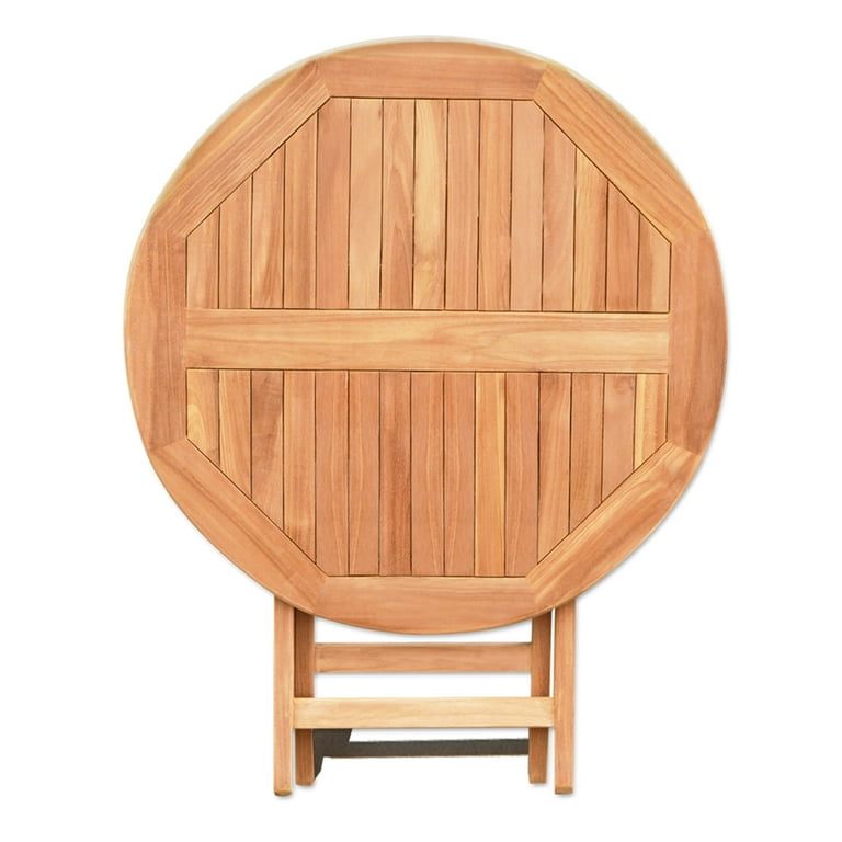 Strong Camel Round Golden Teak Wood Table Outdoor Furniture Set Garden Yard 1 PC