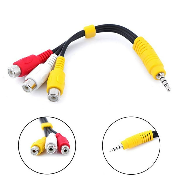 Splitter 3.5mm to 3 RCA Female Audio Video Cable 3.5mm to 3 RCA ...