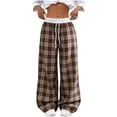 DPTALR Women's Solid Color Elastic Waist Straight Casual Wide Leg Pants ...