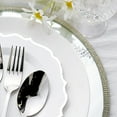 BalsaCircle 10 White 8" Round Plastic Dessert Plates Silver Scalloped ...
