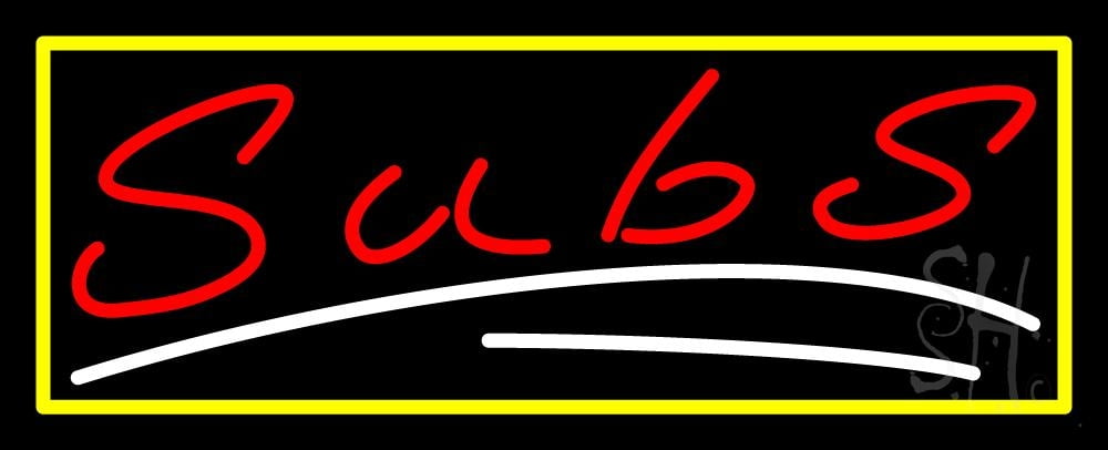 Red Subs With White Line And Yellow Border LED Neon Sign 10 x 24 ...