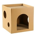 Corrugated Cardboard Cat Scratcher House with Hole, Pet Condo Cave ...