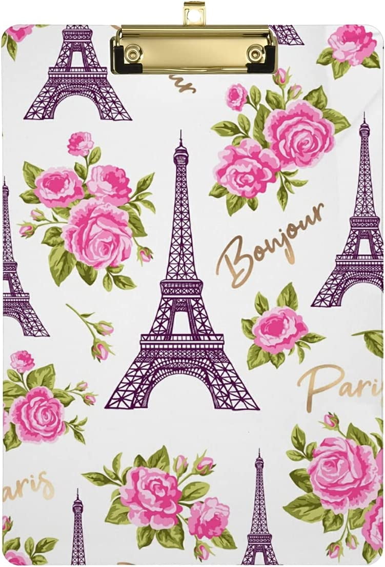 FMSHPON Paris Eiffel Tower Clipboard Hardboard Wood Nursing Clip Board ...