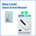 Onn+ Wireless Travel Mouse White with 3 Buttons, Scroll Wheel, 1600 DPI ...