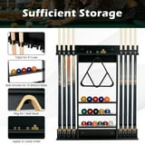 Gymax Billiard Cue Rack Only Wall-mounted Billiard Stick Holder Wall ...