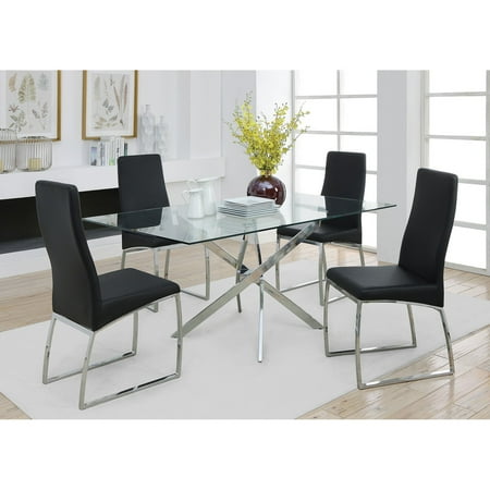 Coaster Furniture Nathan Contemporary Glass Topped Dining Table ...