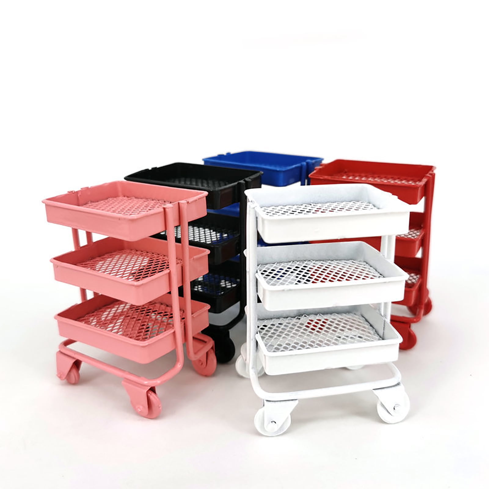 Yesbay DIY Doll House Kitchen Furniture with Wheels Iron ,3 Tier ...