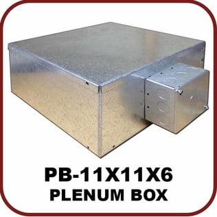 Plenum Metal Box, (11" x 11" x 6") with duplex electrical outlet built ...