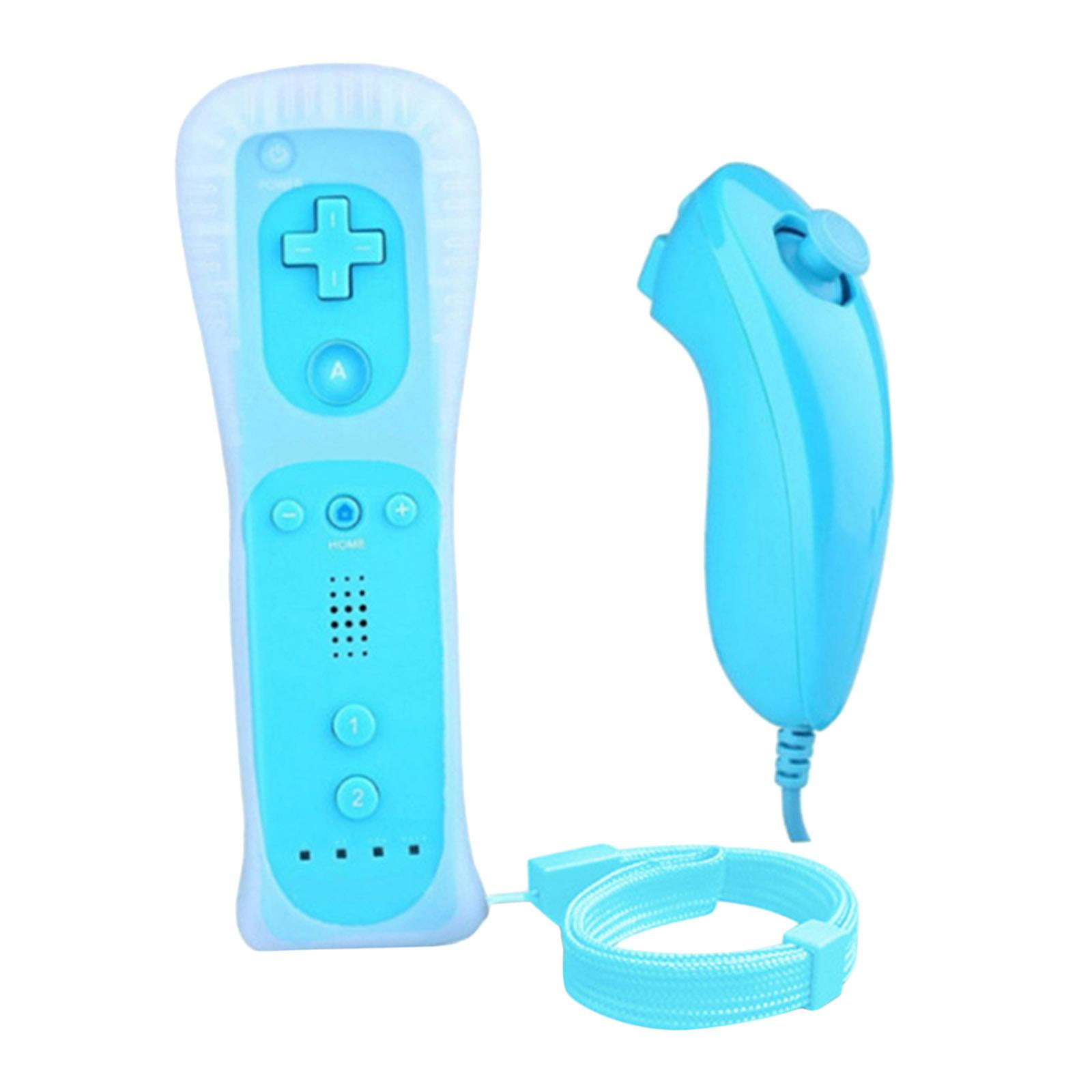 Combo de Controlador de Gestos y Joystick Nunchuck Para Nintendo Wii Wii U Azul Sunnimix ...