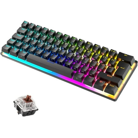 Compact 60% Mechanical Gaming Keyboard with Ergonomic Anti-ghosting ...