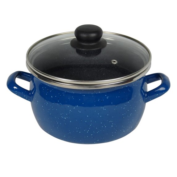 Stylish Enamel Stock Pot Cooking Pot and Glass Lid for Partyware ...
