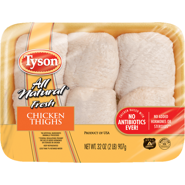 Tyson® All Natural Fresh Bone In Chicken Thighs 2 Lb