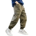 Adeawade Teen Boy Summer Pants Kids Cargo Pants Solid Color Loose ...