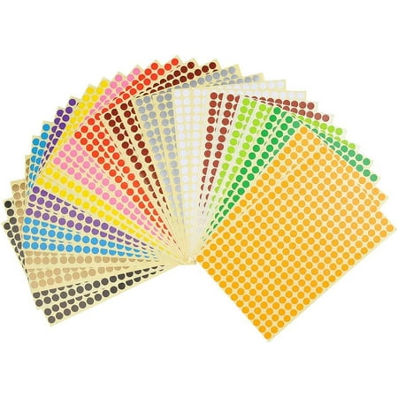7280 Sticky Coloured Dots 8mm Round Dot Labels Stickers Self Adhesive ...
