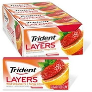 Trident Layers Sugar Free Chewing Gum, Wild Strawberry & Tangy Citrus ...