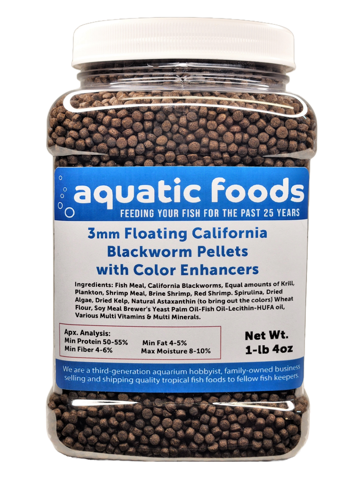 3 mm Floating Blackworm Pellets with Color Enhancers & Vitamins. Great ...