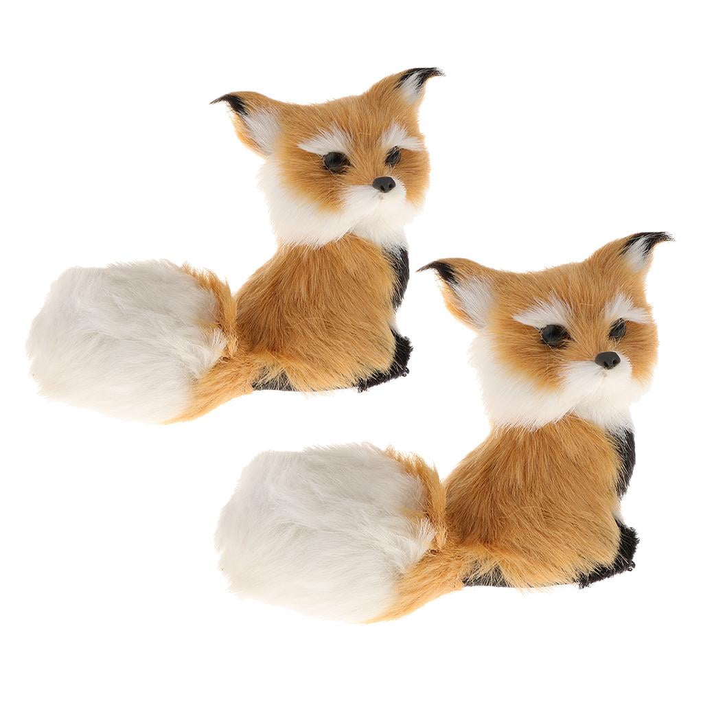 2x 1Piece of Little Animal Figurine Artifical Furry Toy Ornaments High ...