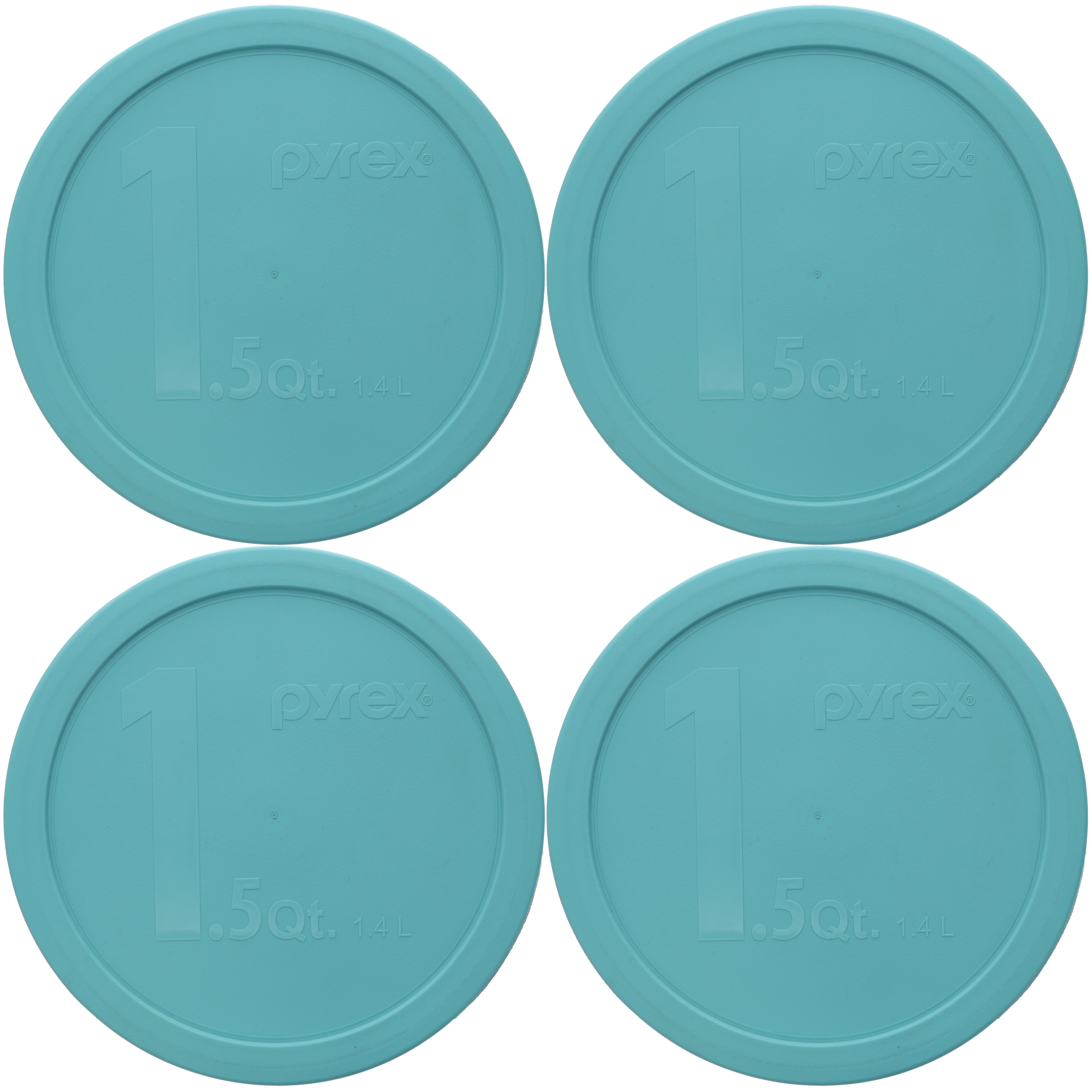 Pyrex 323-PC 1.5qt Sun Bleach Turquoise Replacement Mixing Bowl Lids (4 ...