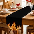 Abstract Yellow Flame Table Runner Linen Burlap Table Runner 60 Inches ...