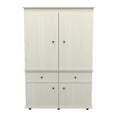 Free Shipping! Inval 2-Drawer 4-Shelf Hanging Rod Armoire, Washed Oak ...