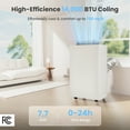 Candy 14000 BTU Portable AC Window Kit Included Cools 700 Sq Ft Room ...