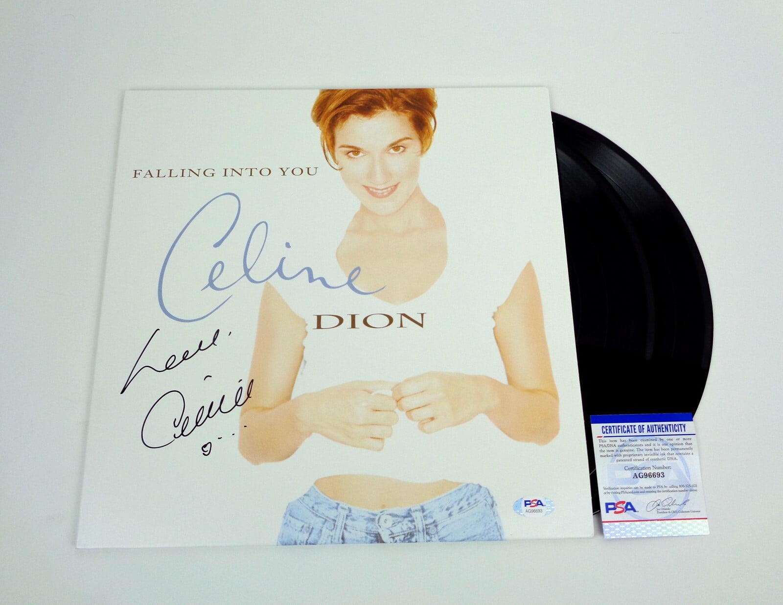 Celine Dion Signed Autograph Falling Into You Vinyl Record Album PSA ...