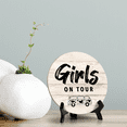 Signs ByLITA Circle Round Girls On Tour Table Sign Light Wood (5x5 ...