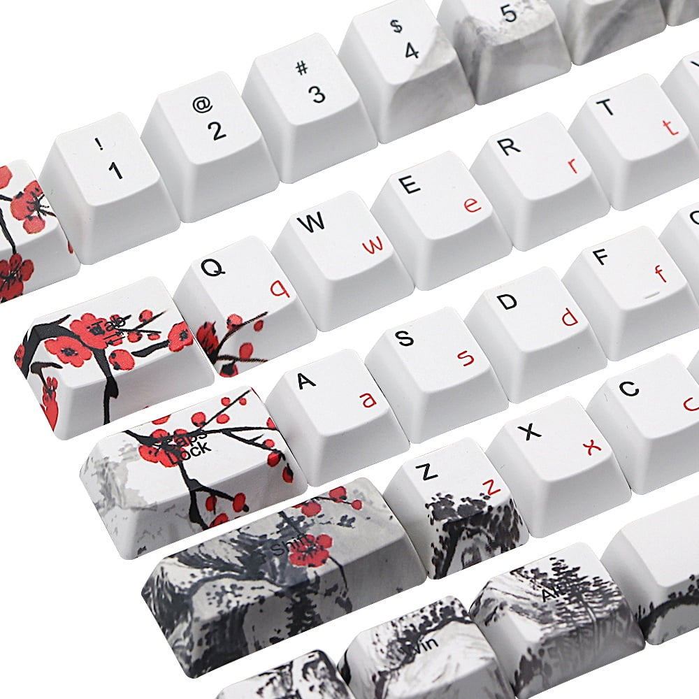 Buy Novelty Allover Dye Subbed Plum Blossom 68 Key Profile Keycap for ...