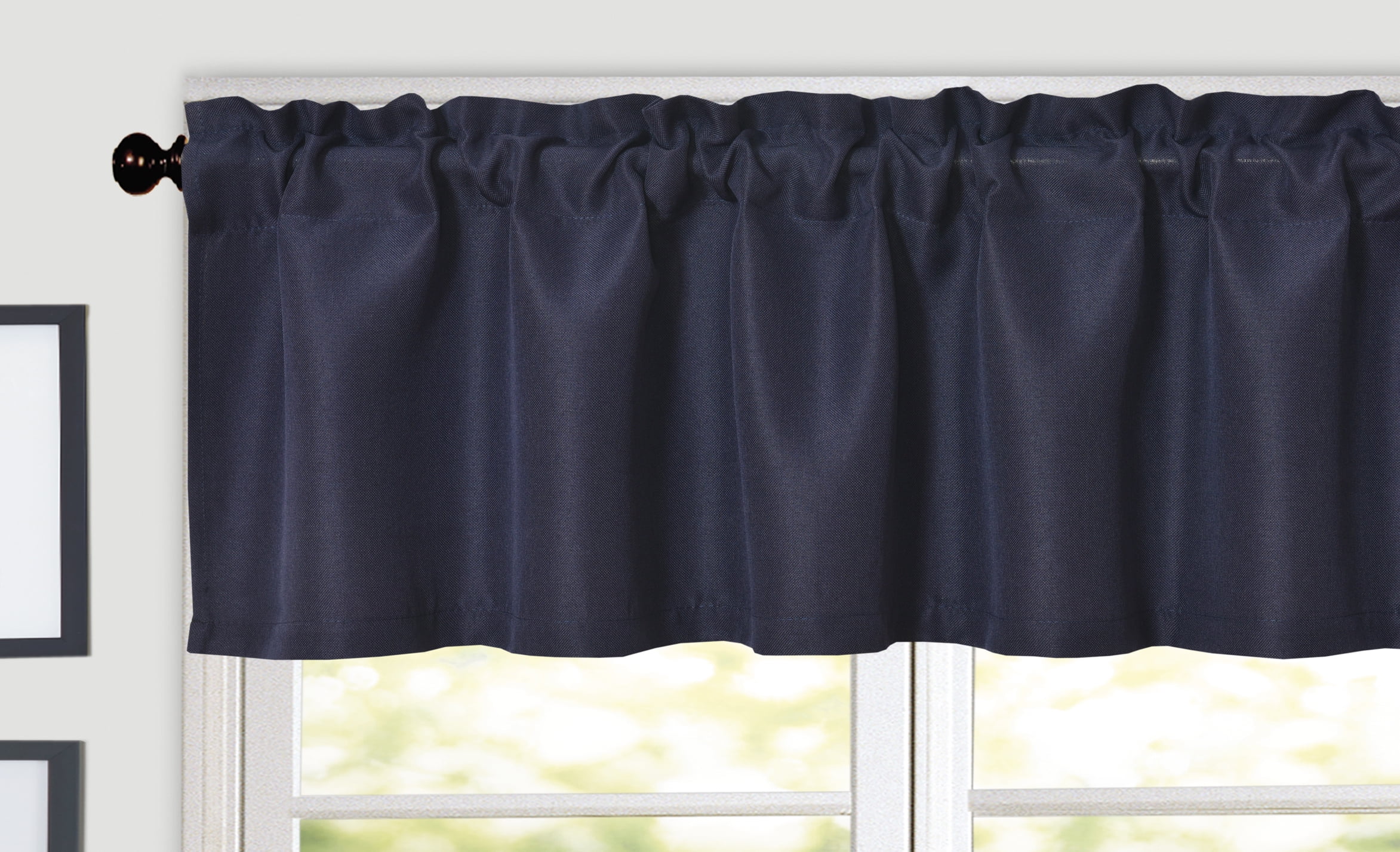 Aiking Home Solid Rod Pocket Valance for Window, 55 by 16-inch, Navy ...