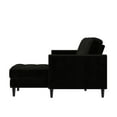 CosmoLiving Strummer Reversible Sectional Sofa Couch, Black Velvet ...