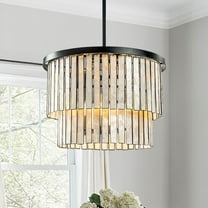 5-Light 20 in. Farmhouse Coastal Capiz Seashells Chandelier in Matte ...