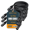 5 Pin DMX Cable 3 ft 6 Pack – 4-Core Male to Female Stage Lighting ...