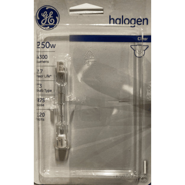 GE Lighting 22121 Halogen Bulb, 250-Watt, 4300-Lumen, Tubular T3 Shape ...