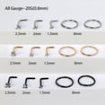 Euphrates Titanium Nose Ring Hoops Studs 20G 15PCS L-Shaped Screw Bone ...