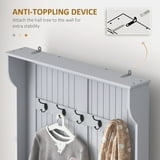 HOMCOM Entryway Furniture: 3-In-1 Metal Hall Tree Storage Bench & Coat ...