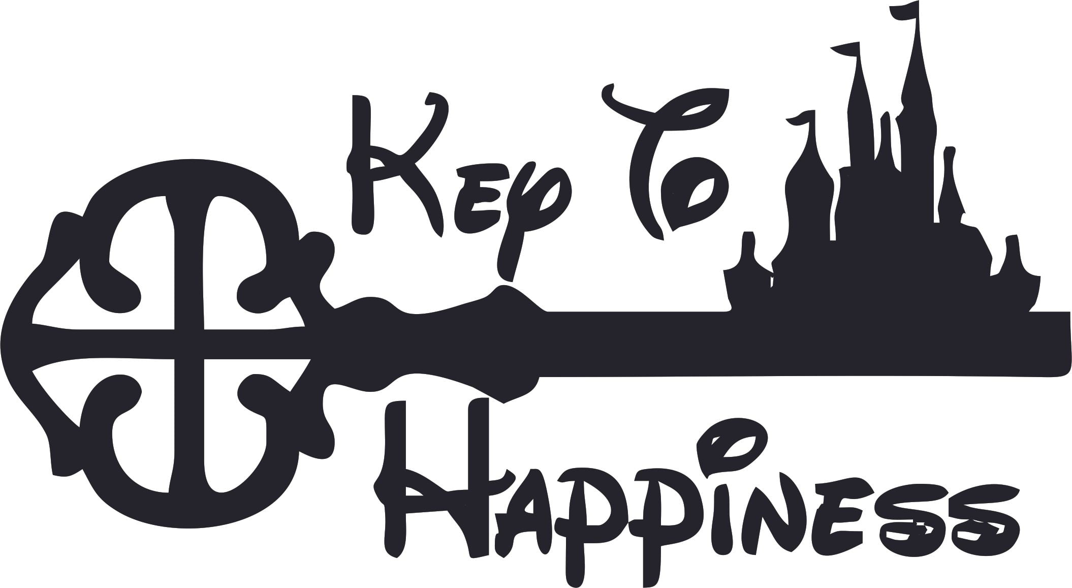 Key To Happiness Castle Cartoon Character Wall Art Vinyl Sticker Design ...