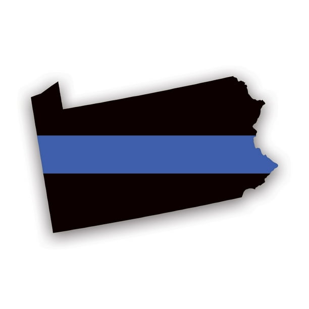 Pennsylvania State Shaped The Thin Blue Line Sticker Decal - Self ...