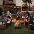 16-Inch Square Steel Grating Fire Pit in Black - Portable and Durable ...