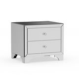 Baxton Studio Farrah Mirrored 2-Drawer End Table - Walmart.com