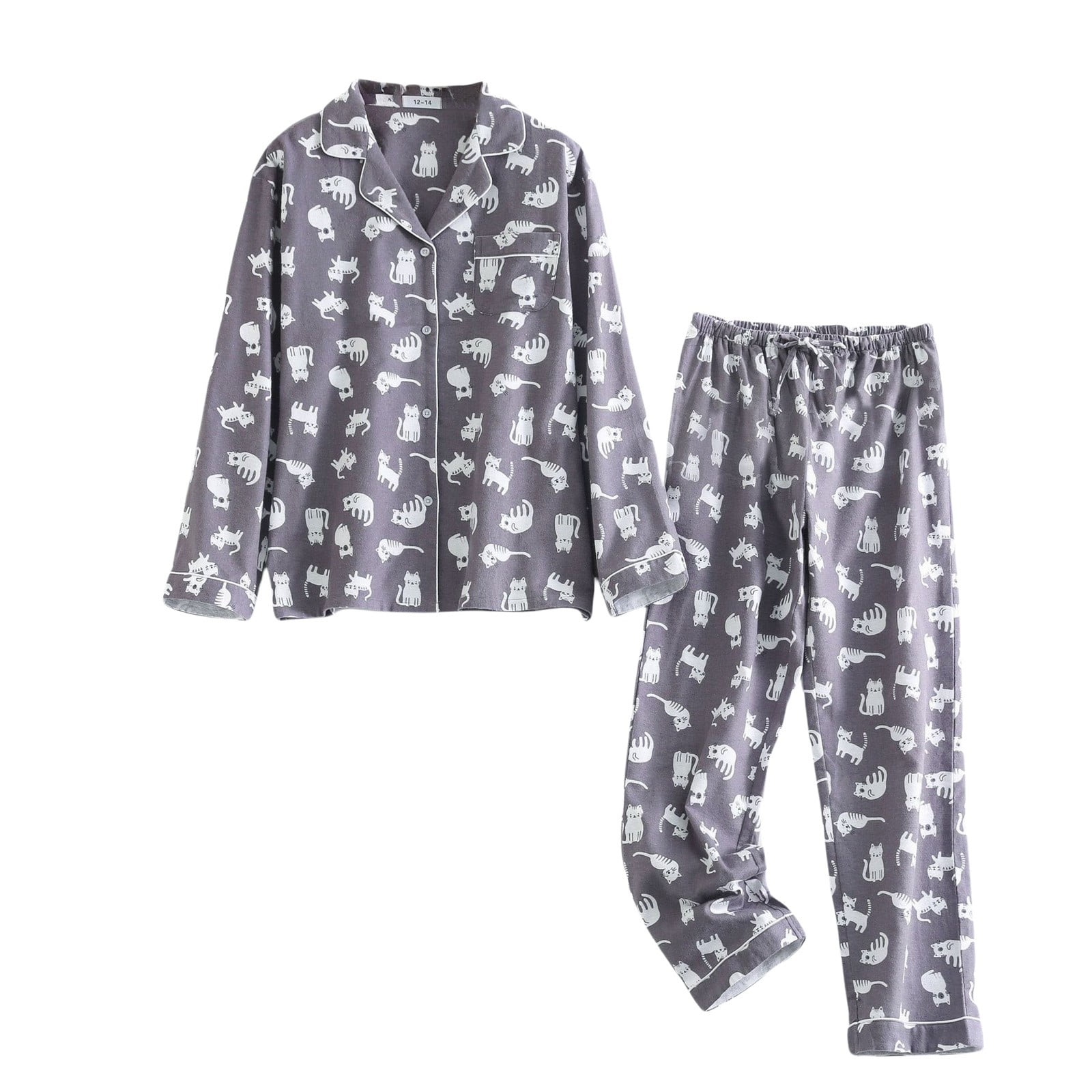 Click here for Wcjm Women Flannel Pajamas Set Brushed Cotton Butt... prices