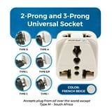 OREI Universal Power Plug Adaptor: World to India (Type D), 2 in 1, CE ...