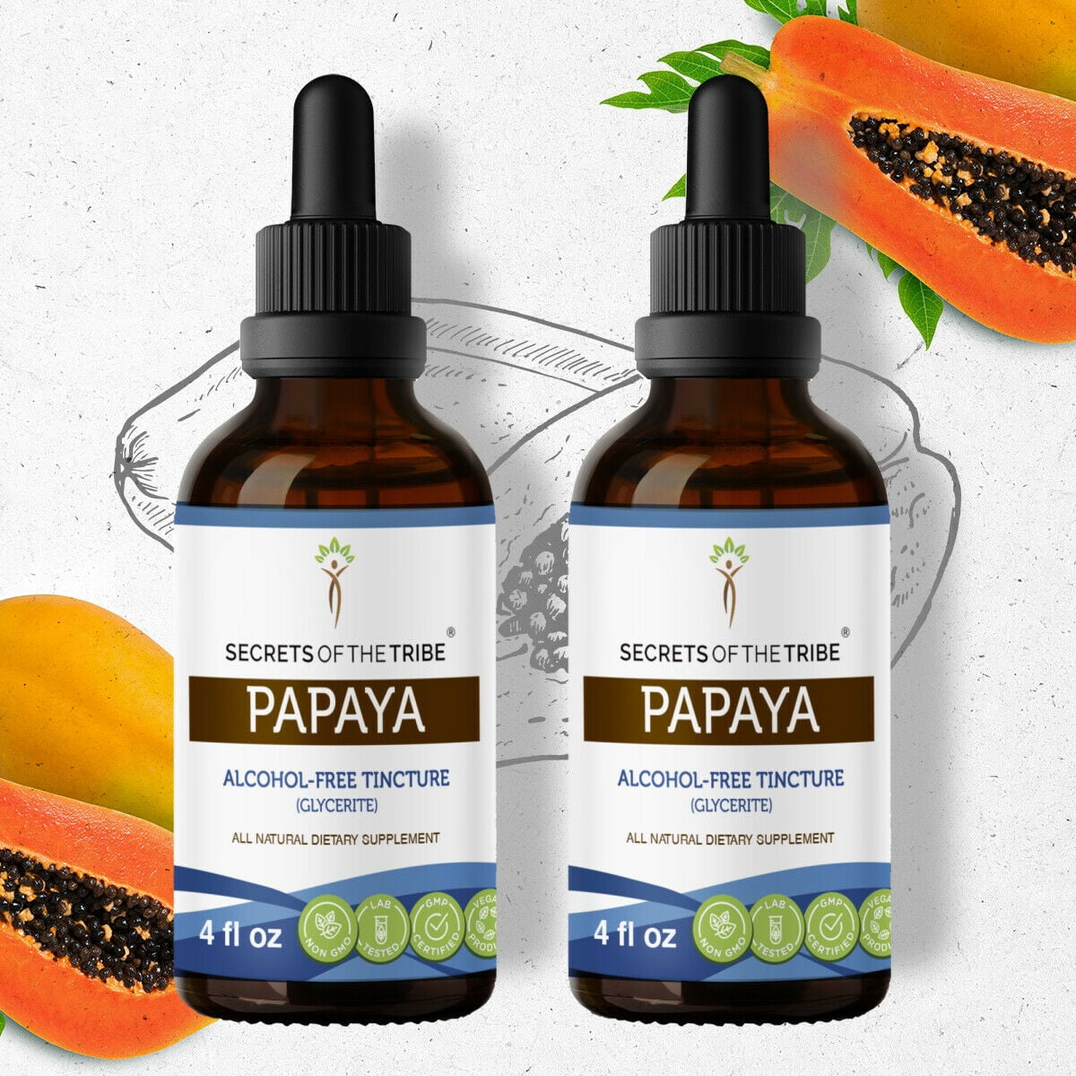 Papaya Tincture Alcohol FREE Extract Organic Papaya Carica Papaya papaya-tincture-alcohol-free-extract-organic-papaya-carica-papaya