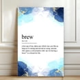 Brew Definition Canvas Wall Art – Trendy Blue Minimal Typography Decor ...
