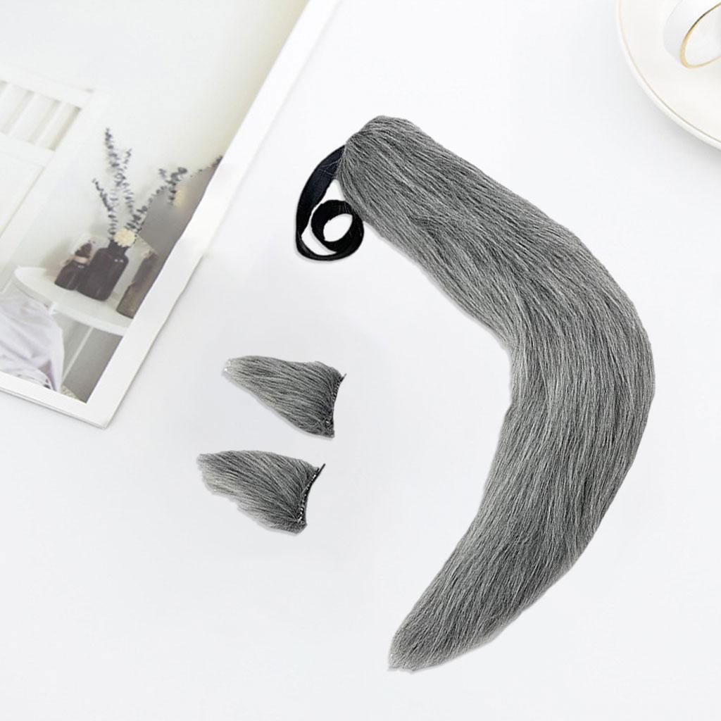 Peluche Fox Wolf Tail and Ears Anime Cosplay Pinza de pelo para fiesta ...