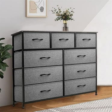 "EnHomee Wooden Standing Compact Chest, Tall Dresser for Bedroom with ...