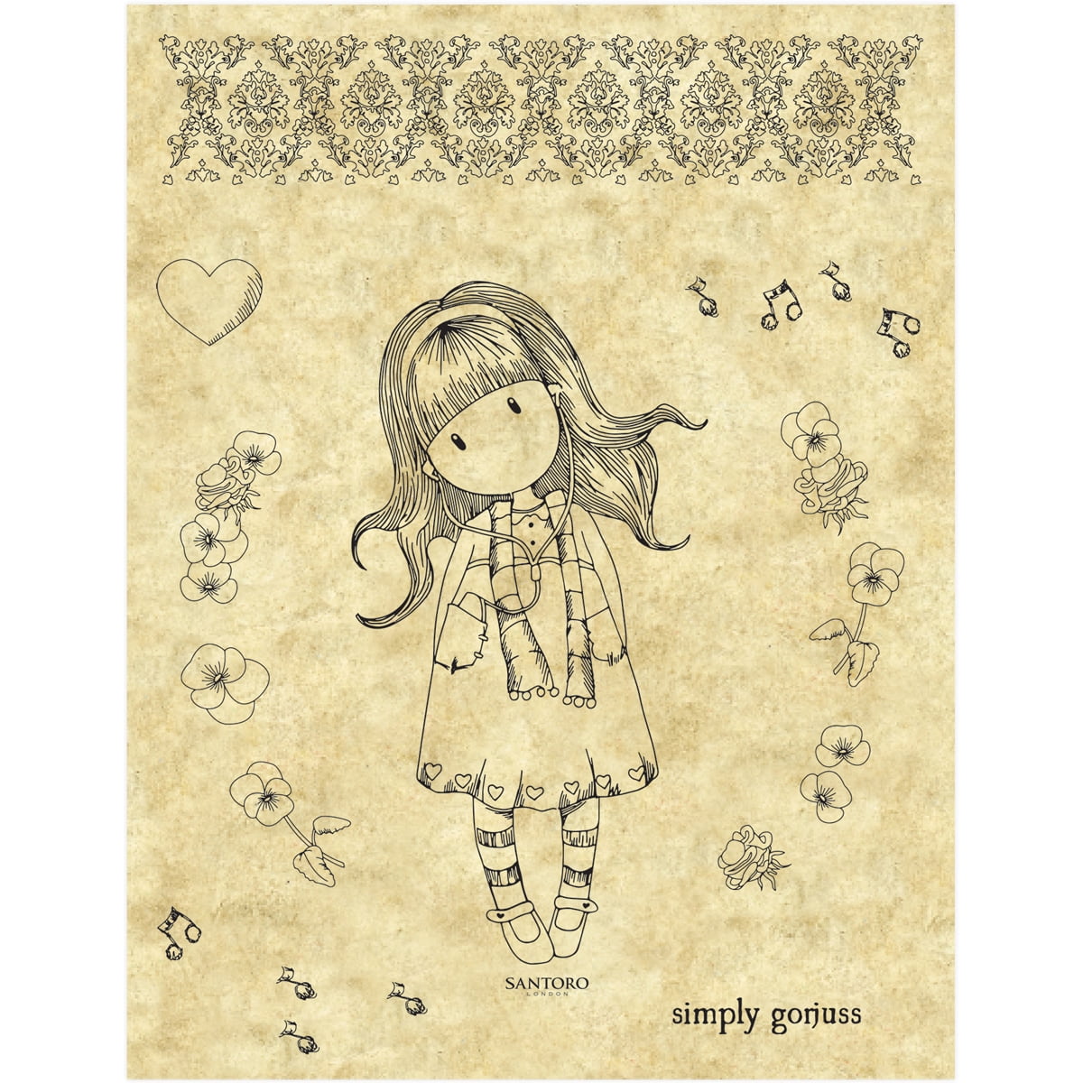 Gorjuss Santoro Rubber Stamp, Little Song - Walmart.com