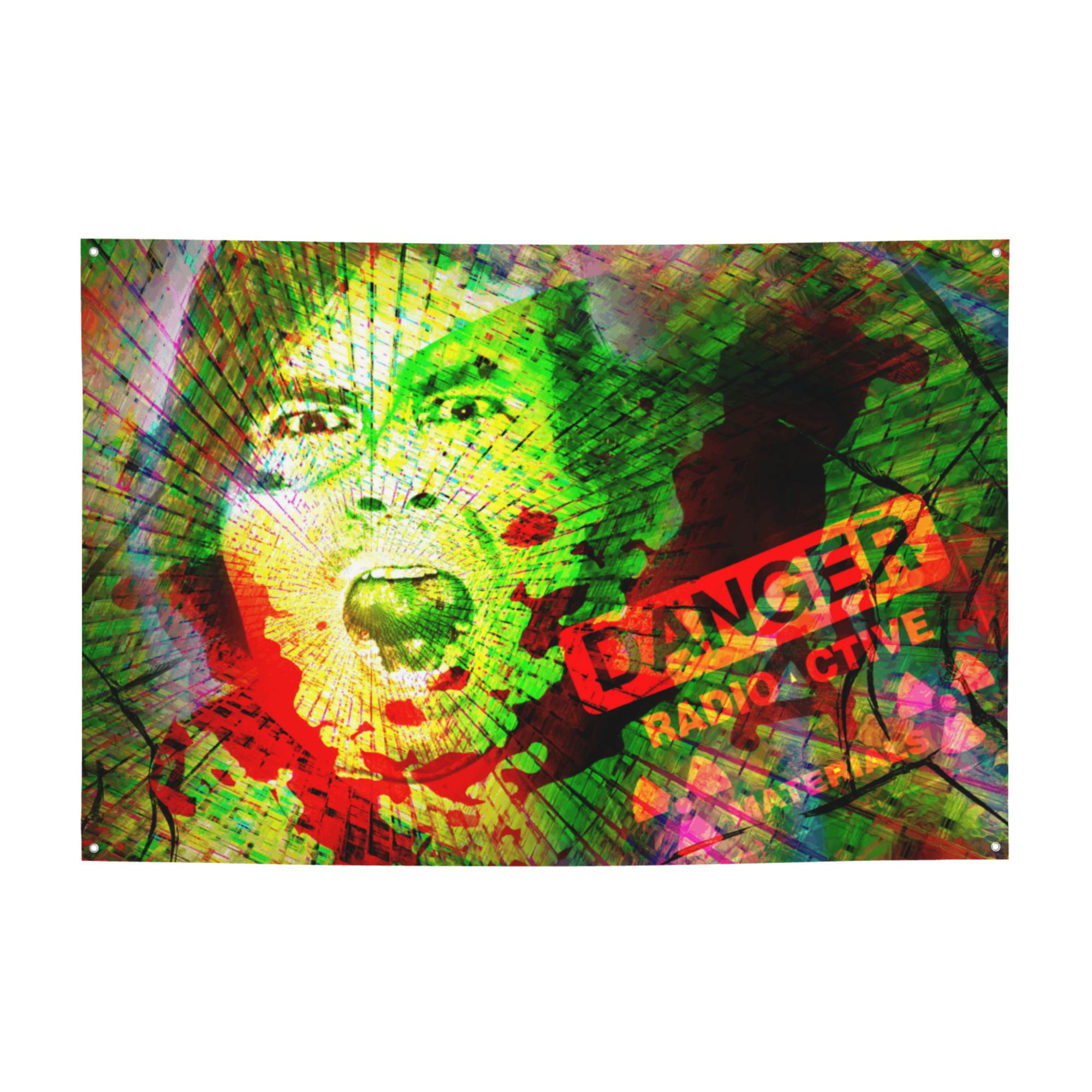 DouZhe Cry Man Chaos Warning Sign Banner, Danger Human Hanging Banners ...